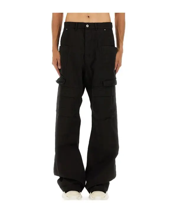 Rick Owens Stefan Wide Leg Cargo Pants - Black