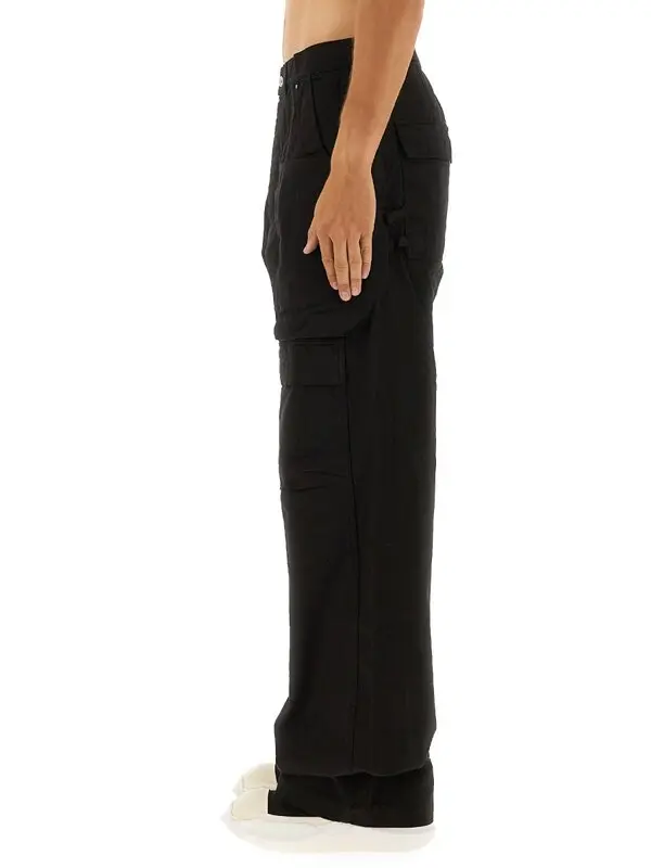 Rick Owens Stefan Wide Leg Cargo Pants - Black