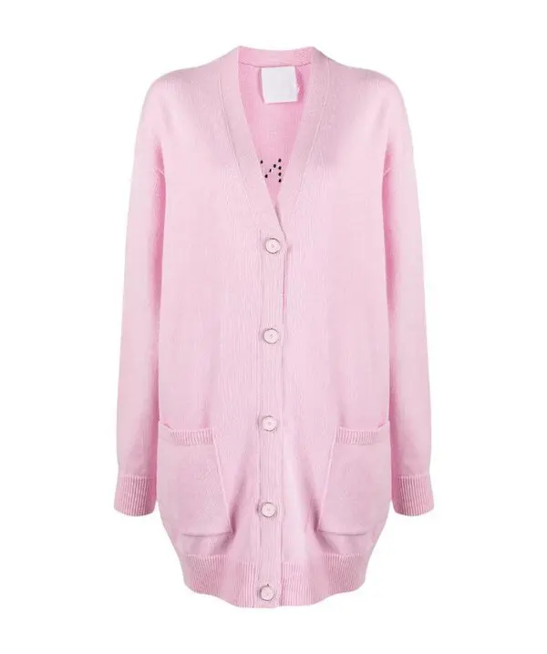 Givenchy Embroidered Studded Wool-cashmere Cardigan - Light Pink