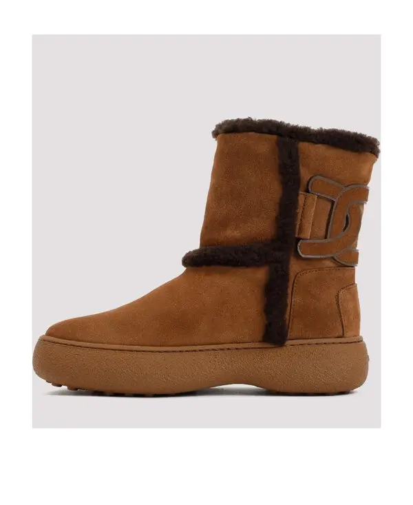 TOD'S Kate Logo Patch Ankle Boots - Brown