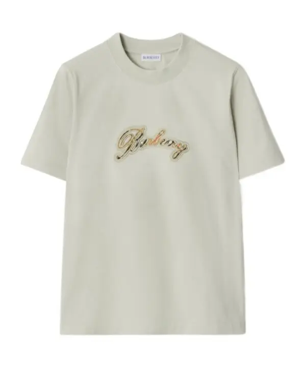 Burberry Embroidered Checked Logo Crewneck T-shirt - Haimolv