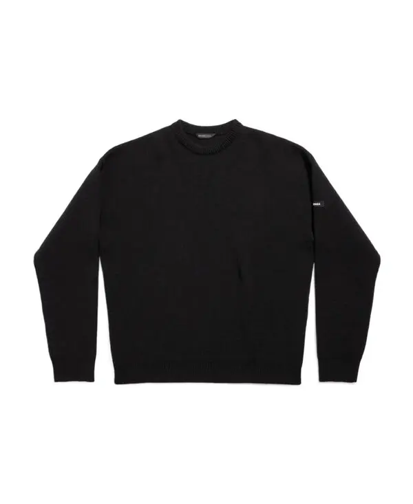 Balenciaga Logo Patch Knitted Jumper - Black