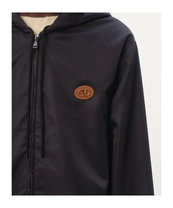 Valentino Garavani Zip-up Hooded Jacket With Logo Detail