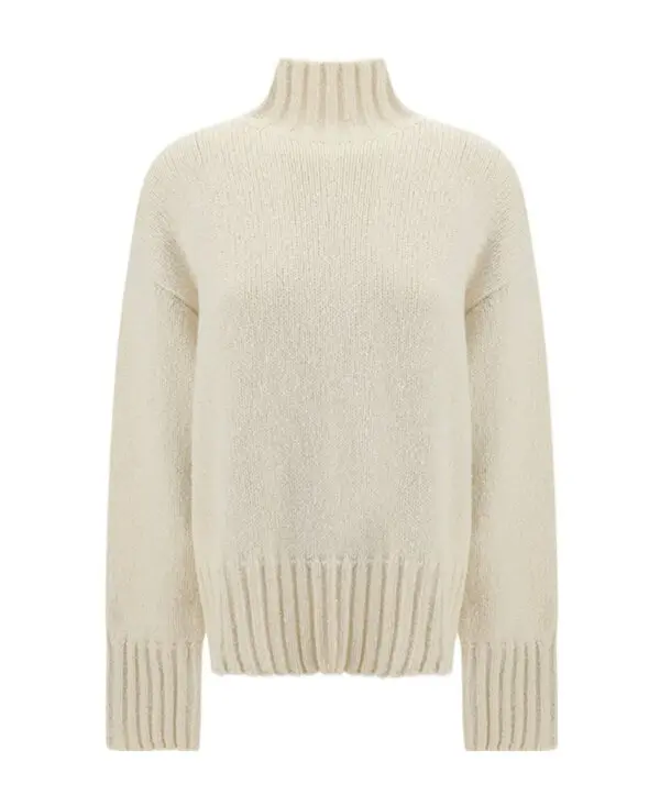 JIL SANDER High Neck Long Sleeve Jumper - Nude