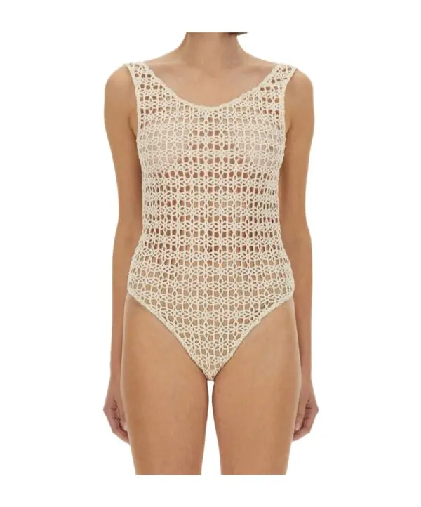 ALYSI Macrame Bodysuit - Nude