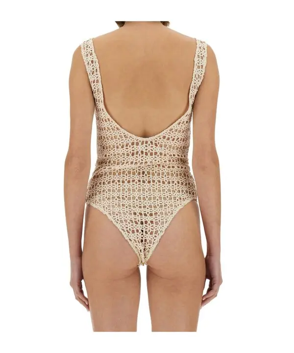 ALYSI Macrame Bodysuit - Nude