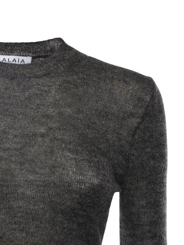 Alaïa Ruffled Cuff Knitted Jumper - Black