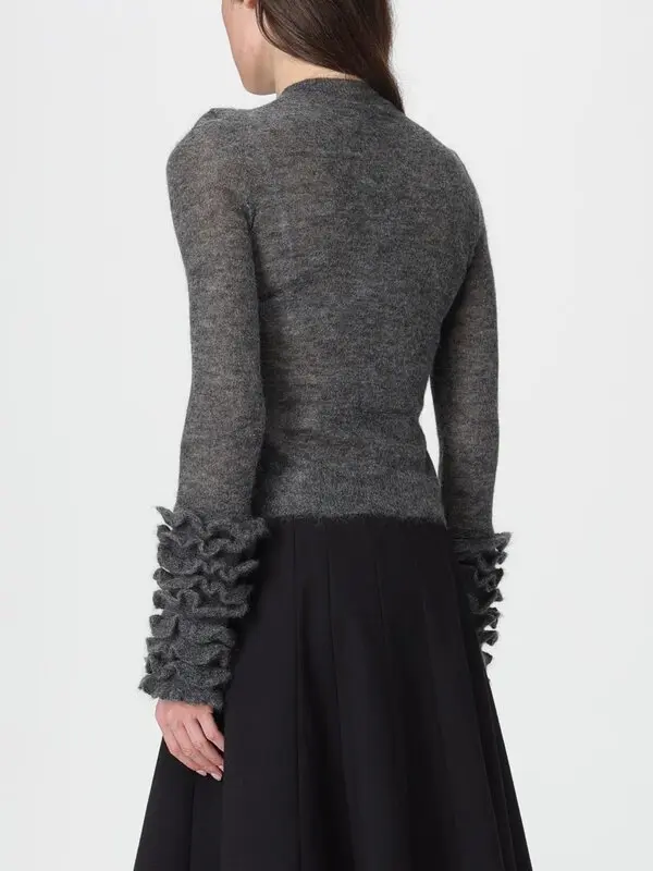 Alaïa Ruffled Cuff Knitted Jumper - Black