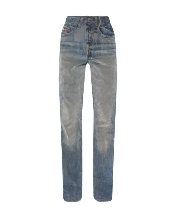 DIESEL® Straight Leg Jeans With Faded Wash