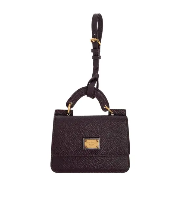 Dolce & Gabbana Textured Leather Mini Bag Wallet - Black