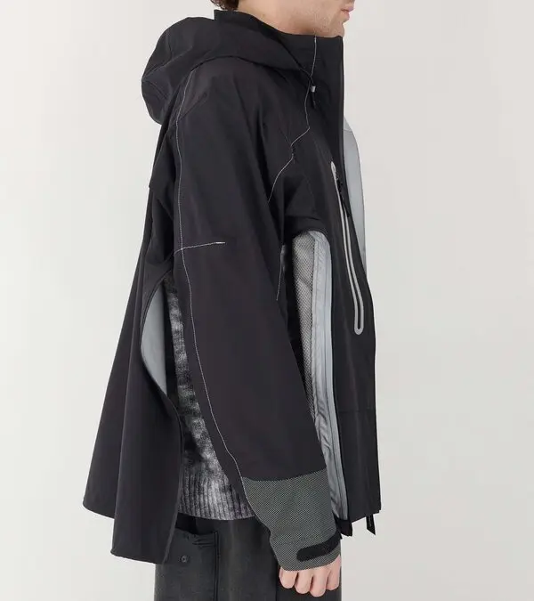 AND WANDER Hooded Zip-up Jacket - Black