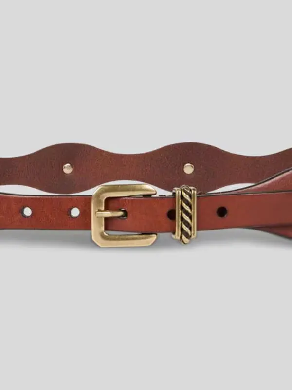 Etro Jewel Studs Skinny Leather Belt - Red