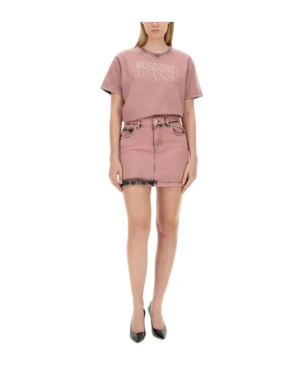 Moschino Belt-loop Denim Mini Skirt