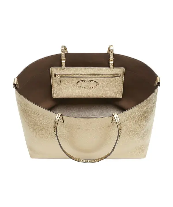 Fendi Medium Roll Tote Bag In Cuoio Romano Leather - Gold