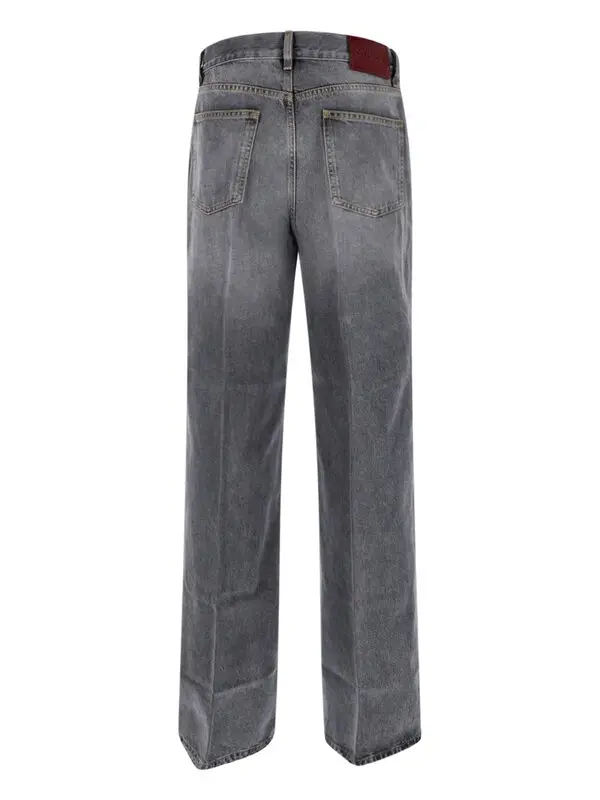 Gucci Wide Leg Denim Trousers - Dark Gray