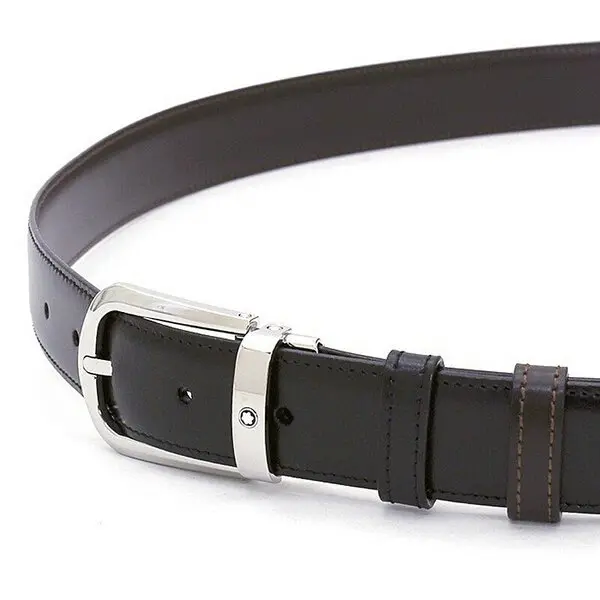 Montblanc Logo Patch Buckled Reversible Belt - Black