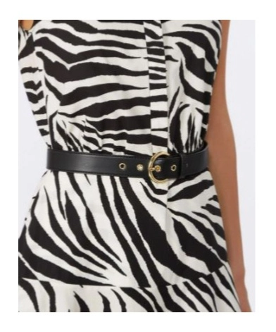 Max Mara Sleeveless Zebra Print Maxi Shirt Dress - Black