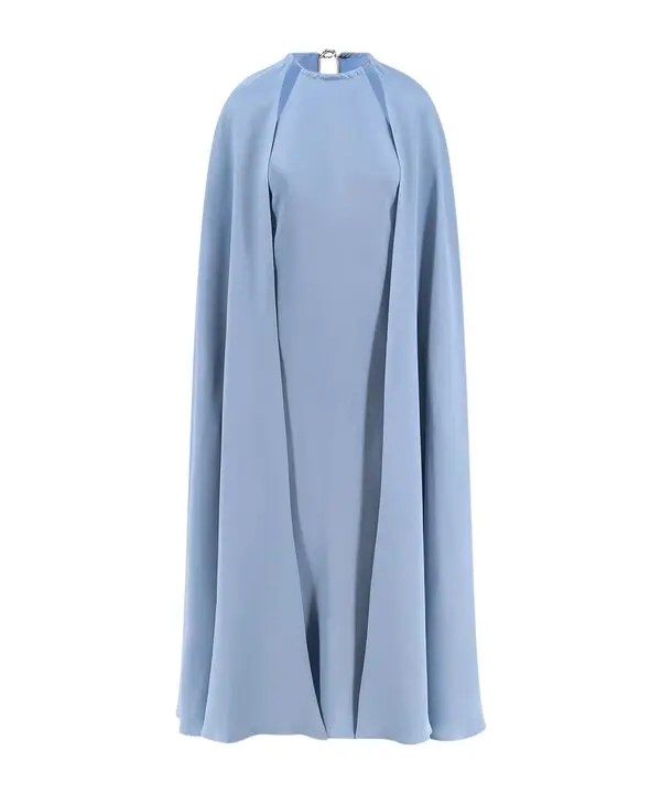 Max Mara Managua Cape Detailed Dress - Blue