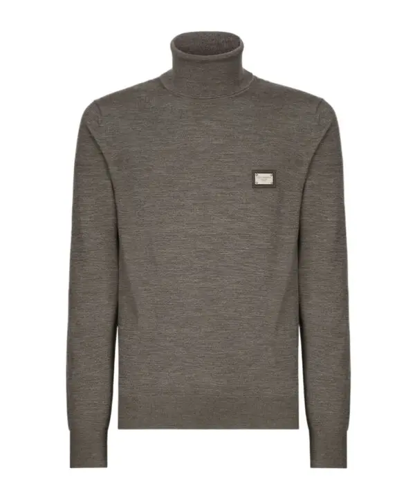 Dolce & Gabbana Logo Engraved Roll-neck Jumper