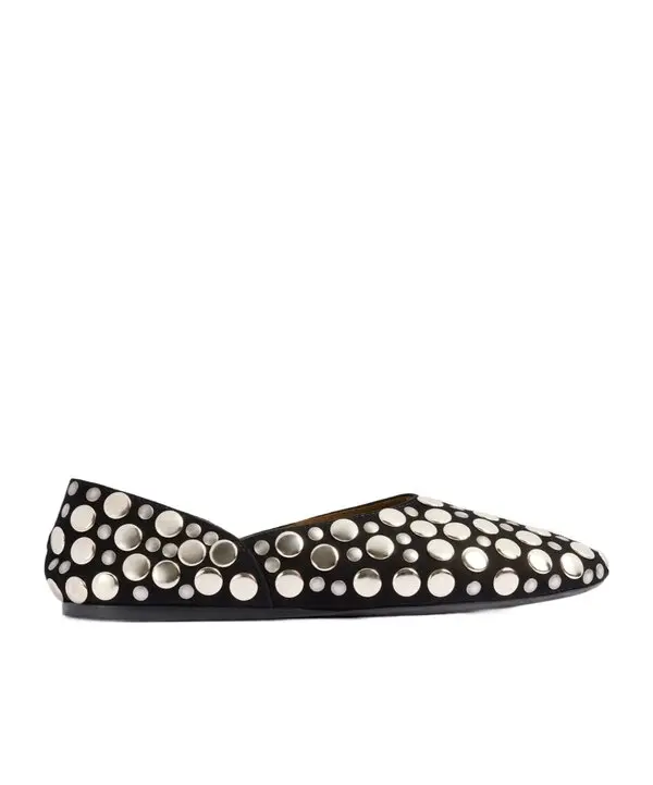 Khaite Jane Studded Flat - Black
