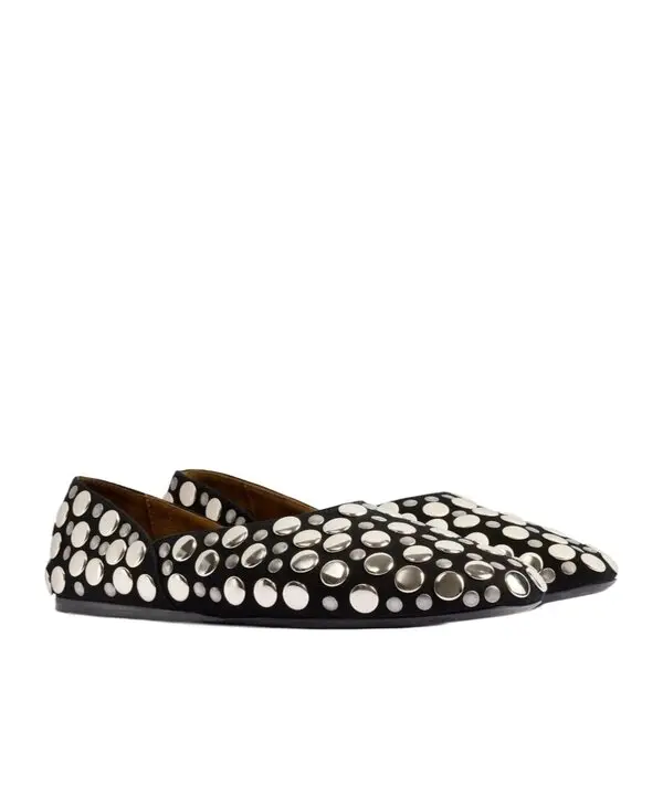 Khaite Jane Studded Flat - Black