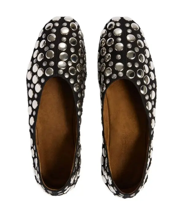 Khaite Jane Studded Flat - Black