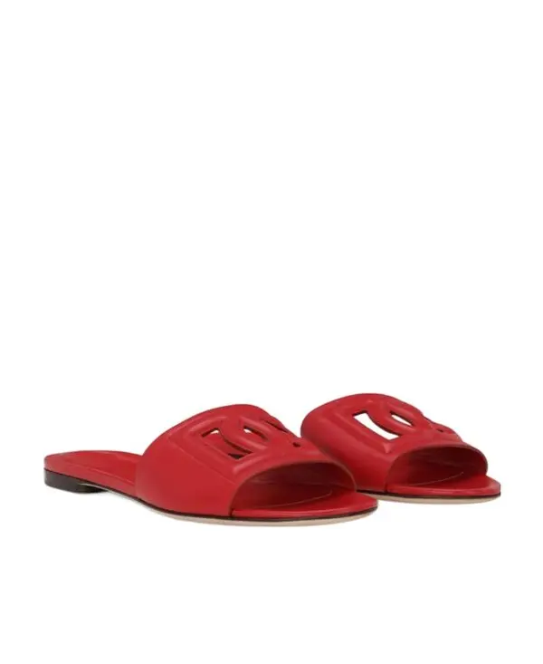 Dolce & Gabbana Dg Cut Out Slides - Red