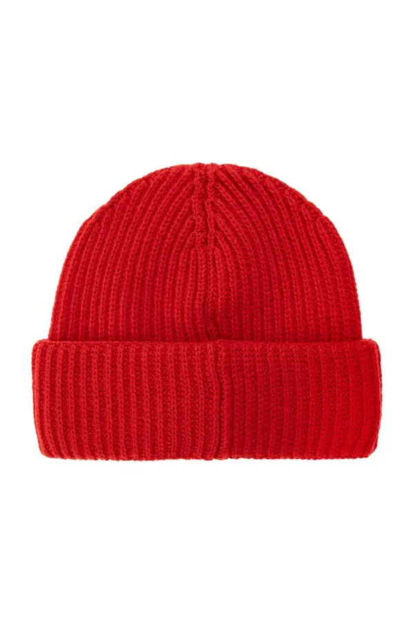 Moncler Logo Patch Ribbed Beanie
