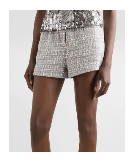 Dolce & Gabbana High-waist Tweed Shorts - Grey