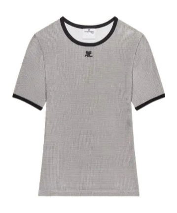 COURREGES Signature Contrast T-shirt - Black