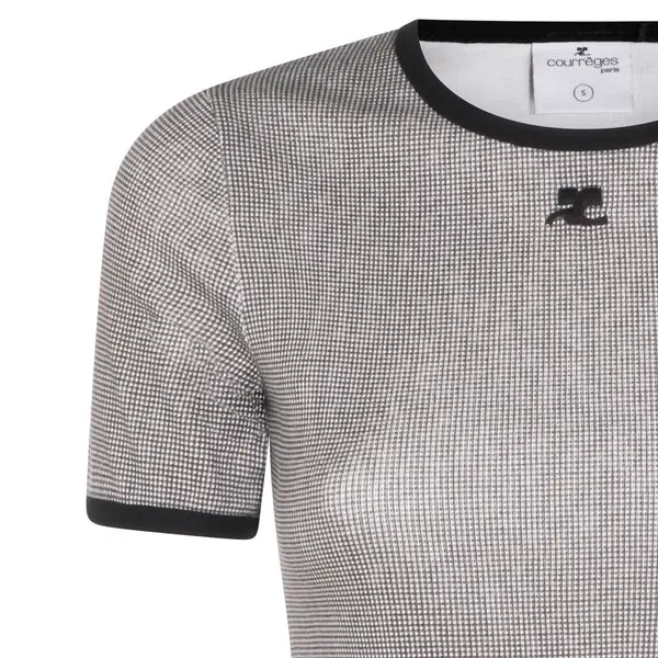 COURREGES Signature Contrast T-shirt - Black