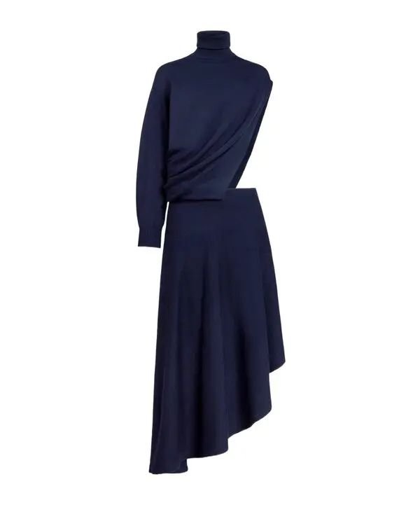 Alaïa Asymmetrical Cut-out Dress With Long Sleeves