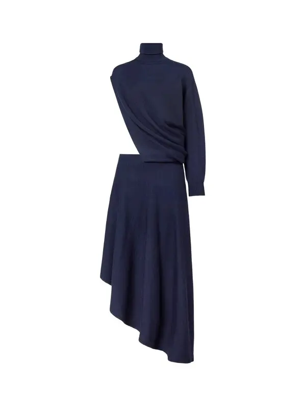 Alaïa Asymmetrical Cut-out Dress With Long Sleeves