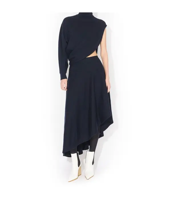 Alaïa Asymmetrical Cut-out Dress With Long Sleeves
