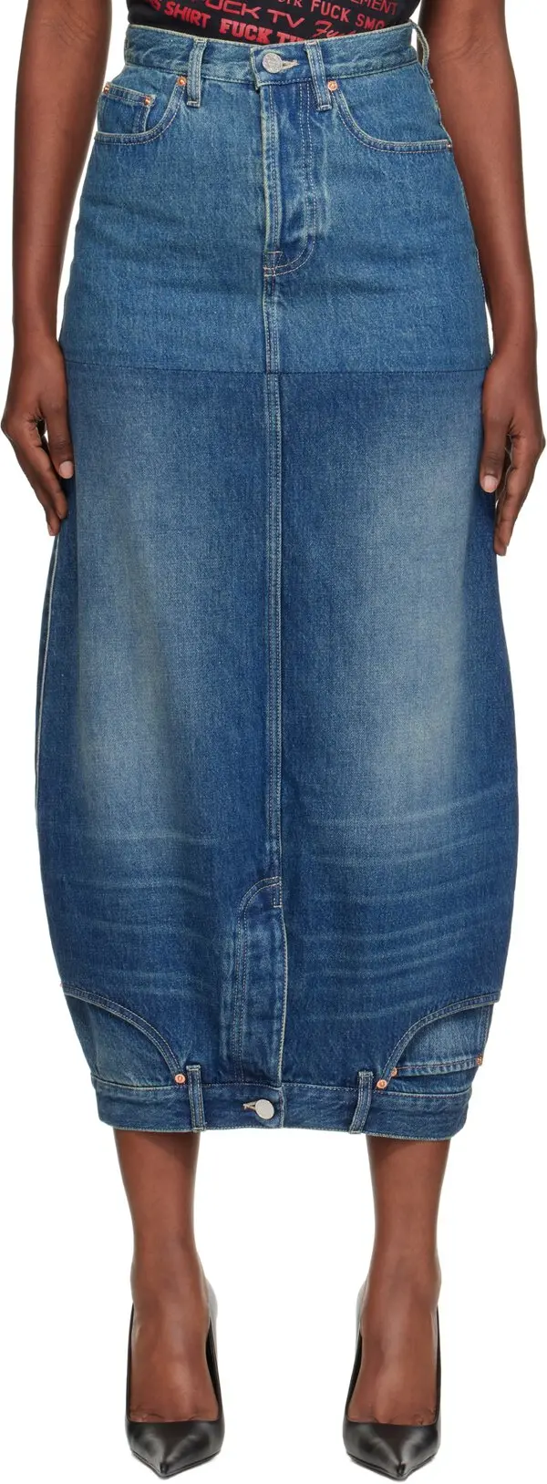 Vetements Denim Midi Skirt