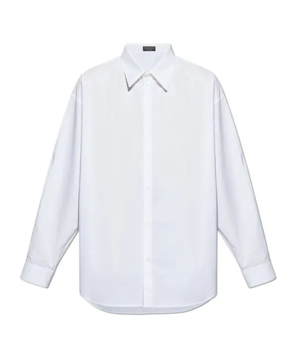 Balenciaga Logo Embroidered Long-sleeved Shirt