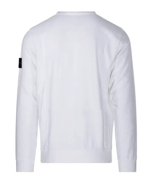 Stone Island Crewneck Sweatshirt With Compass Patch - White