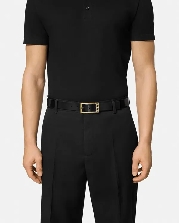 Versace Greca Buckle Leather Belt