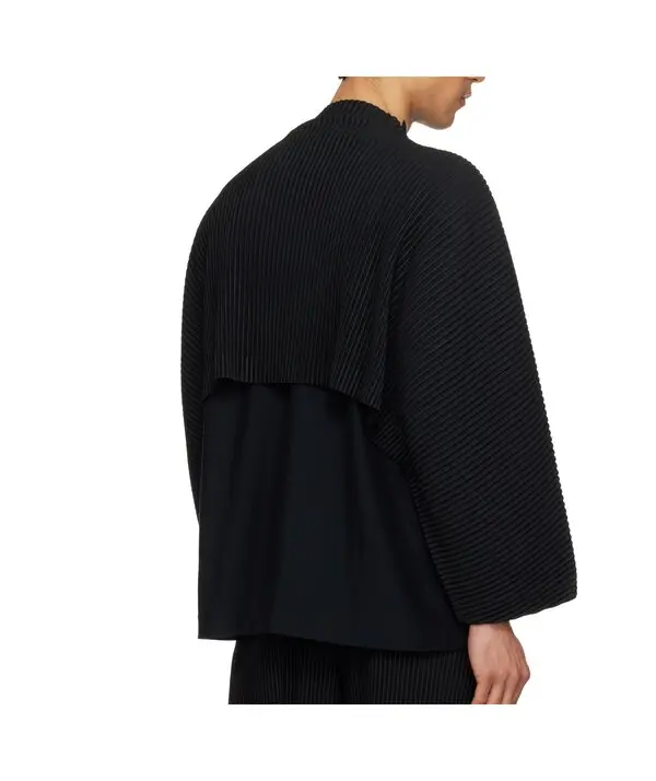 Issey Miyake Homme Plissé Pleated Cropped T-shirt - Black