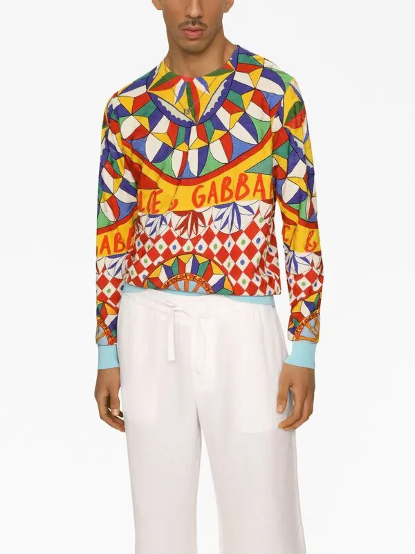 Dolce & Gabbana Dolce Gabbana Geometric-printed Crewneck T-shirt