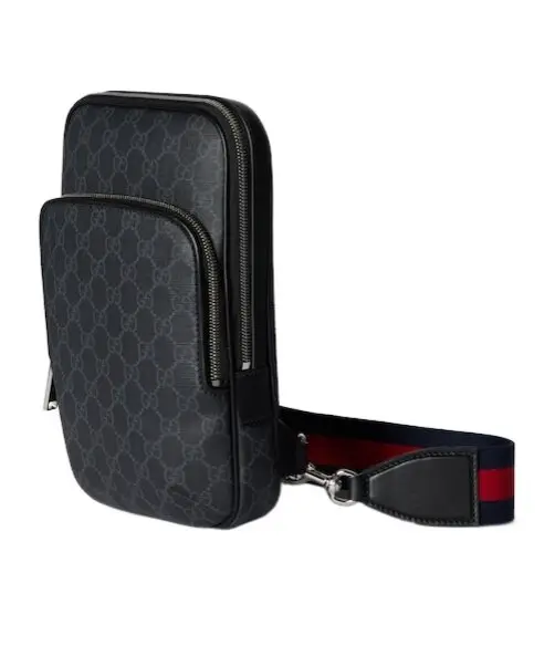 Gucci Gg Monogram Messenger Bag - Black