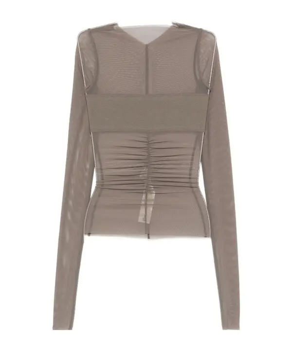 Rick Owens Long Sleeve Hooded Mesh Sweater