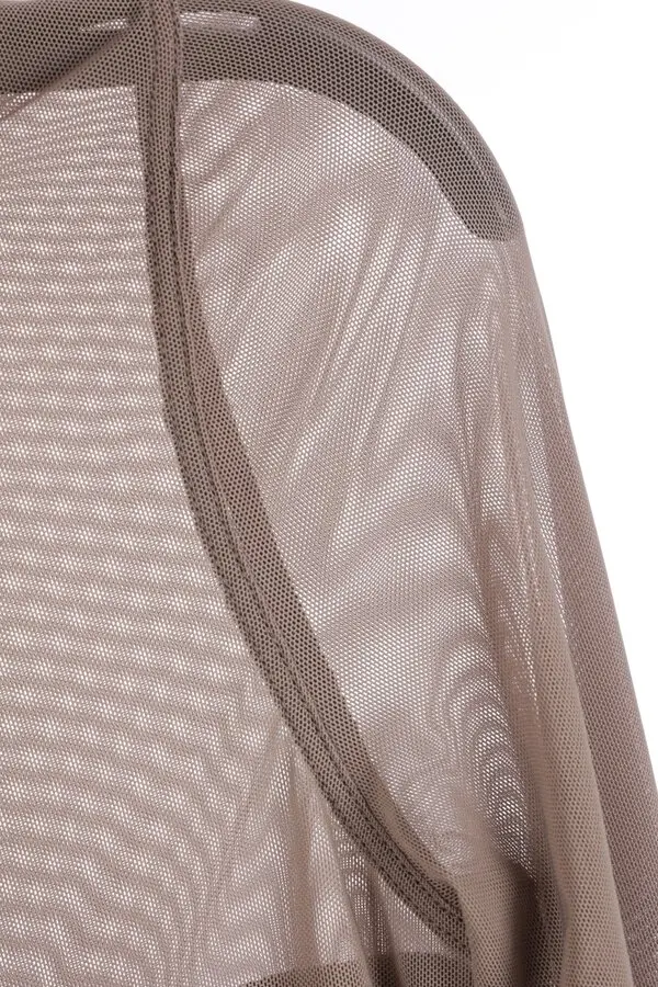 Rick Owens Long Sleeve Hooded Mesh Sweater