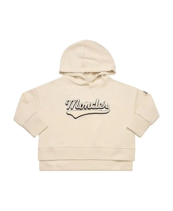 Moncler Logo Flocked Long Sleeve Hoodie