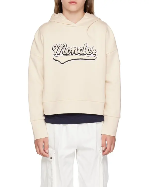 Moncler Logo Flocked Long Sleeve Hoodie
