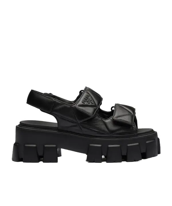 Prada Monolith Nappa Leather Sandals