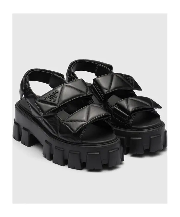 Prada Monolith Nappa Leather Sandals