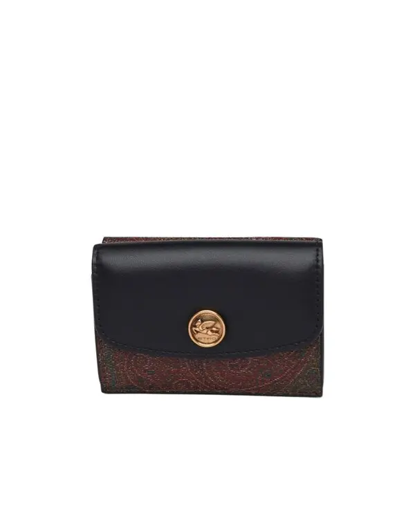 Etro Paisley-jacquard Foldover Top Wallet - Black