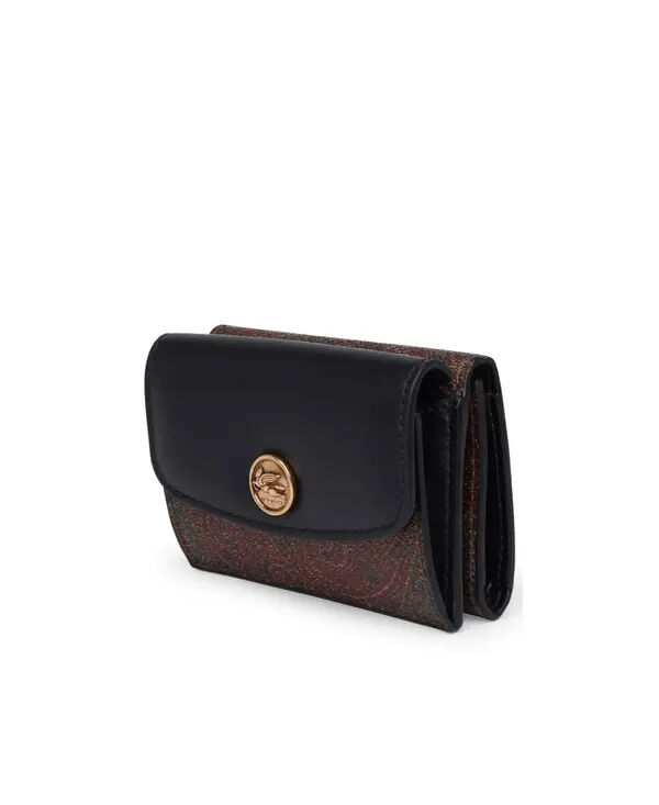Etro Paisley-jacquard Foldover Top Wallet - Black
