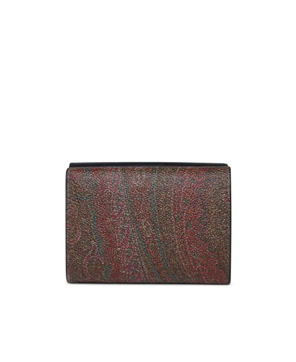 Etro Paisley-jacquard Foldover Top Wallet - Black
